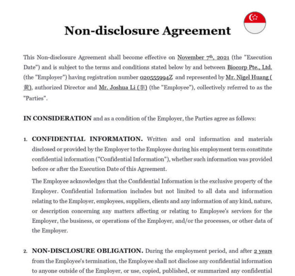 Employee Confidentiality Agreement In Singapore Download Template employee-confidentiality-agreement-in-singapore-download-template